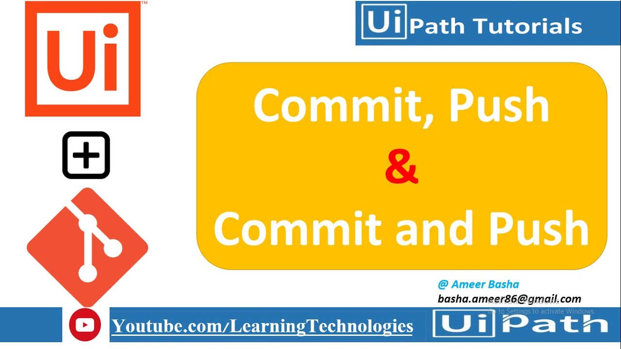 UiPath Tutorial Day 80 : Commit changes (commit, Push , Commit and push)
