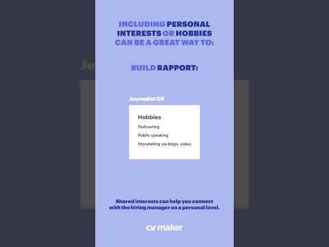 Should You Include Hobbies and Interests on Your CV? 🤔📄 #CVMaker #Shorts