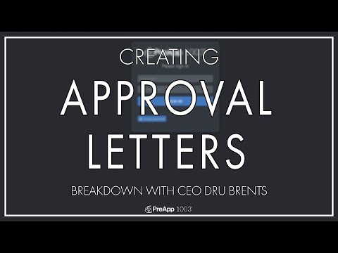 CREATING APPROVAL LETTERS in PreApp 1003 - Breakdown with CEO Dru Brents