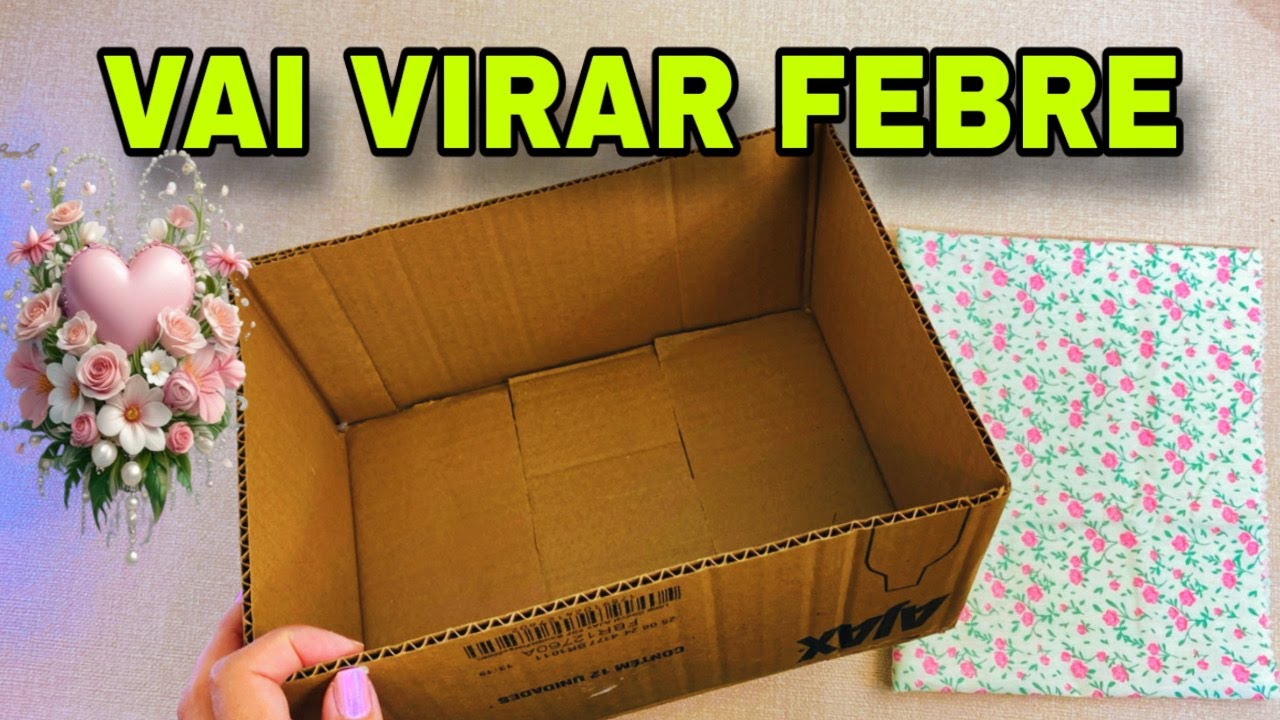 IDEIA DIFERENTE E BELÍSSIMA COM CAIXA DE PAPELÃO E TECIDO FAÇA VOCÊ MESMO #viral #compartilhe #diy
