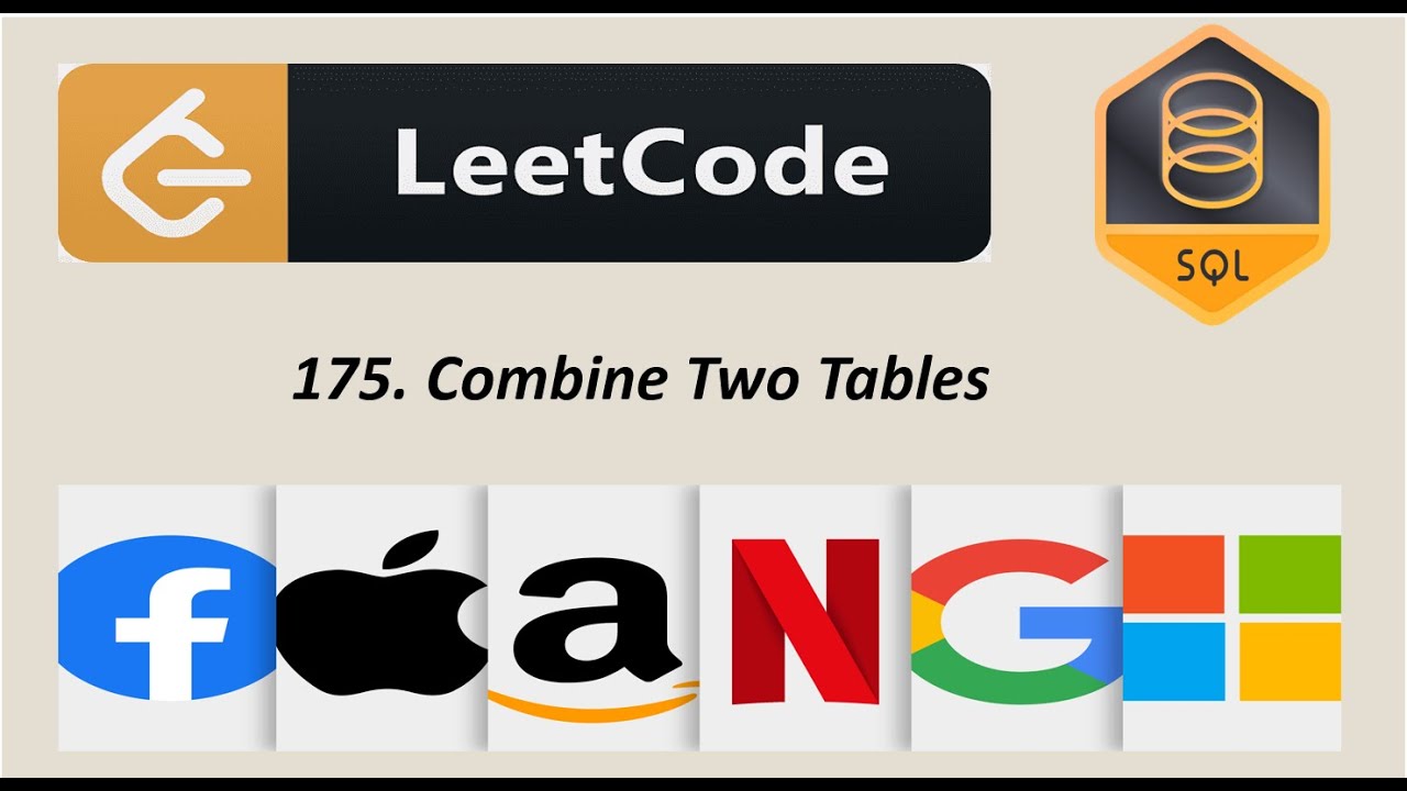 175. Combine Two Tables | LeetCode | SQL | Solution | Interview Problem