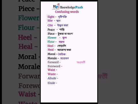 Confusing words......#Knowledge..#Park
