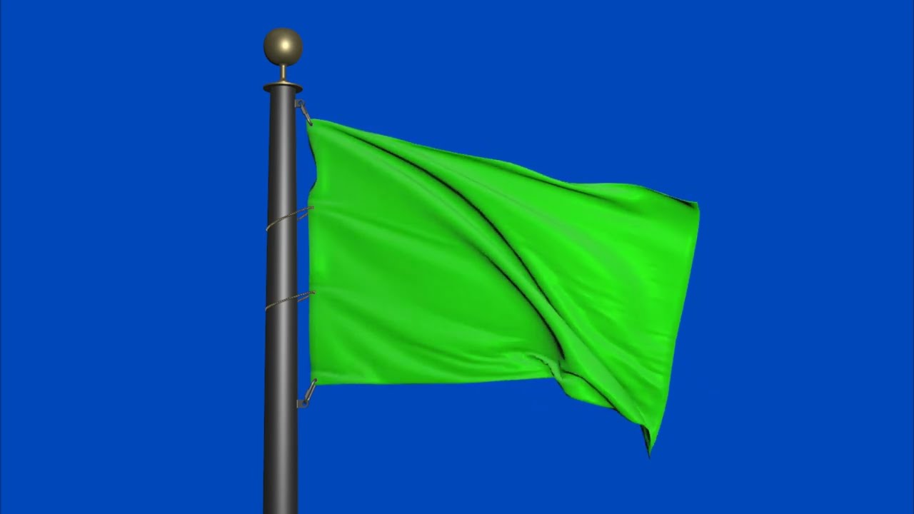 Green flag - Waving in the wind