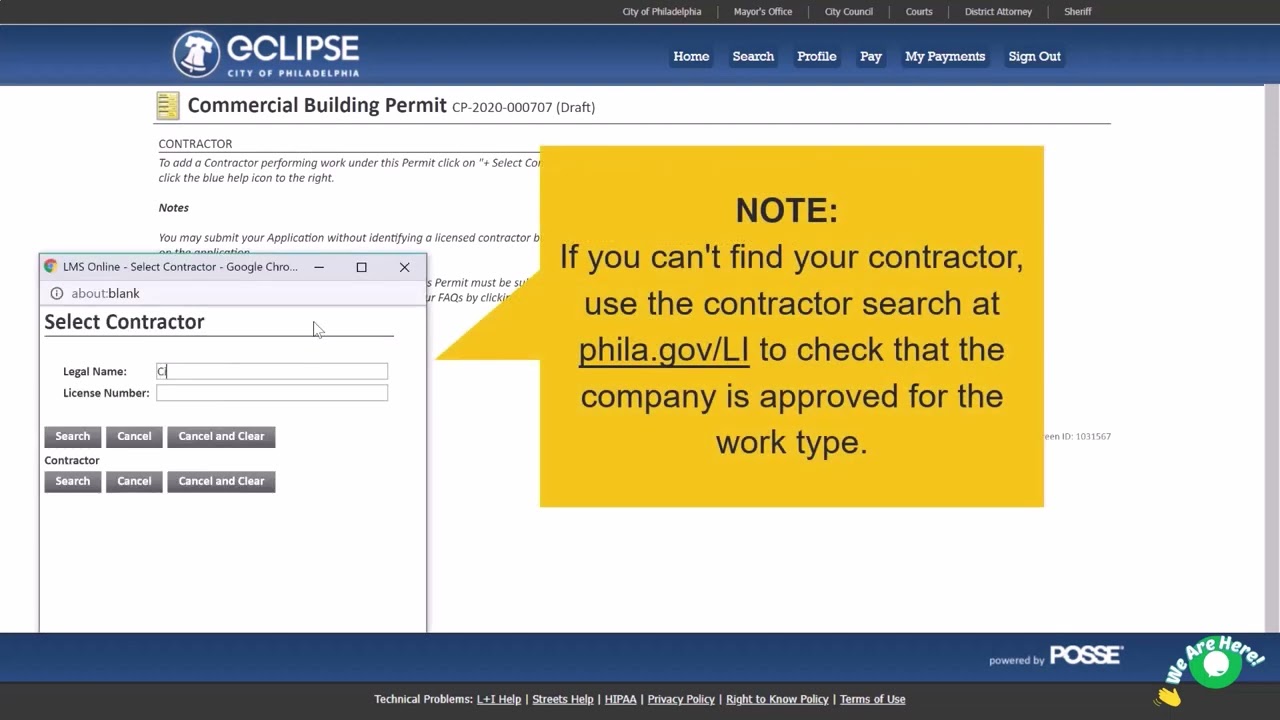 Applying for a Commercial Building Permit in eCLIPSE