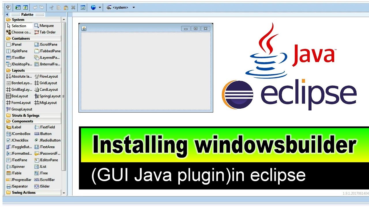 installing windowbuilder GUI designer plugin on eclipse