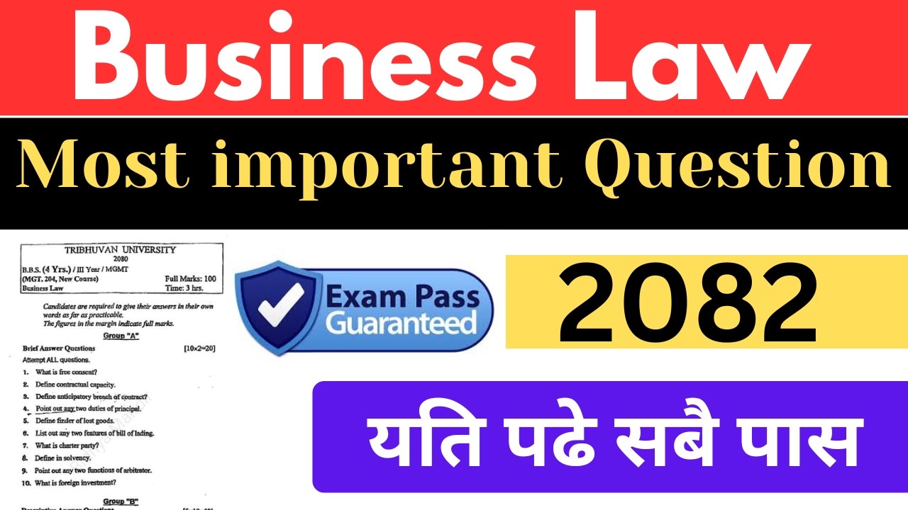 bbs 3rd year business law model question 2082 || business law bbs 3rd year important questions 2082 