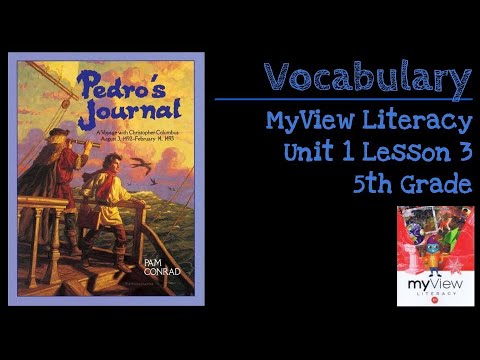 Pedro's Journal - Vocabulary - SAVVAS MyView Literacy - Unit 1 Lesson 3 - 5th Grade