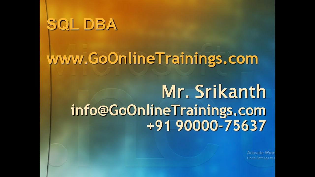 SQL DBA Demo (SQL Administration)