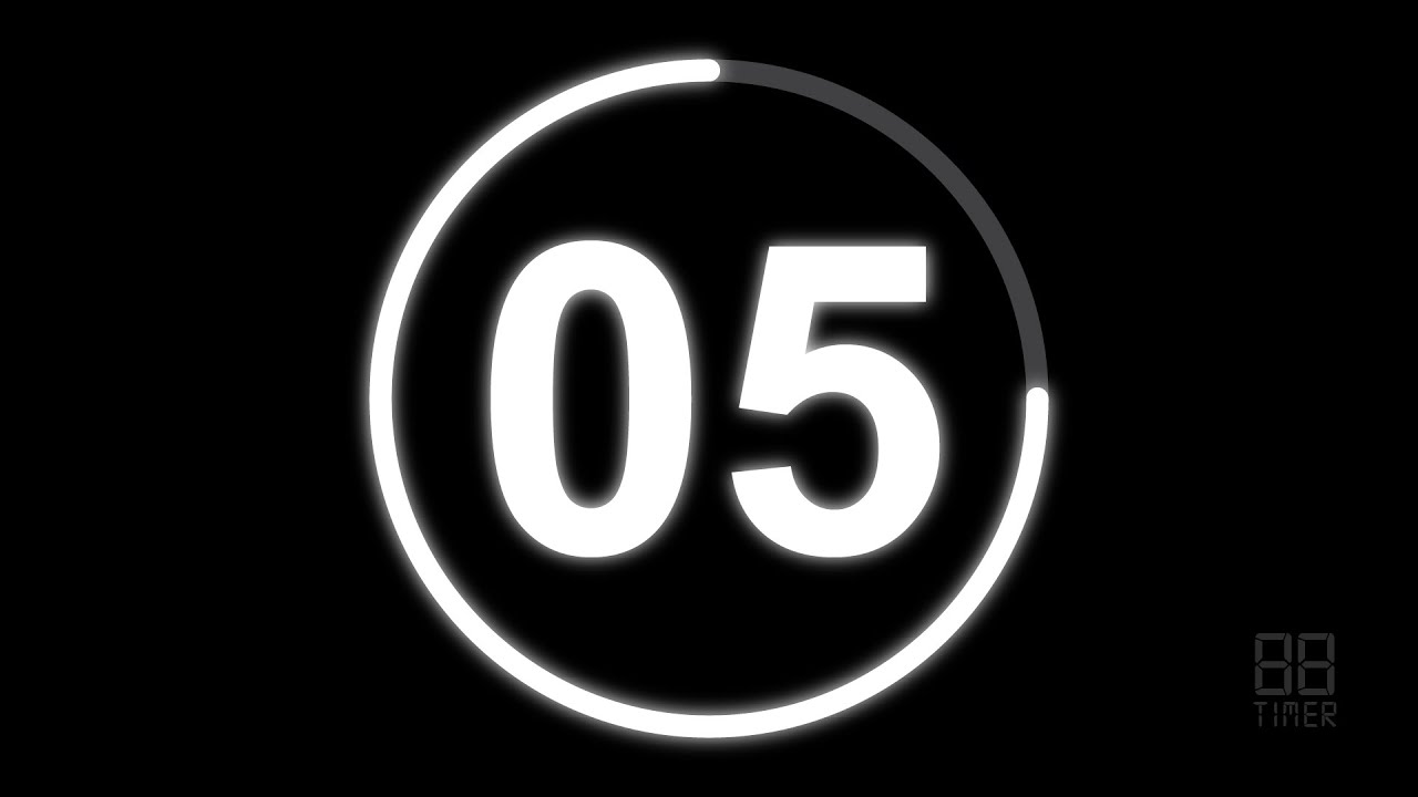 5 Second Countdown Timer with clock Ticking sound & Finish alarm beep #timer #clock #countdown