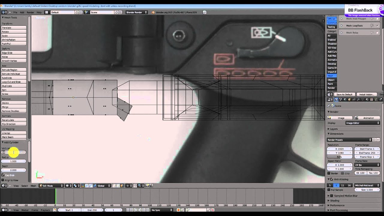 blender speed modeling- g36c