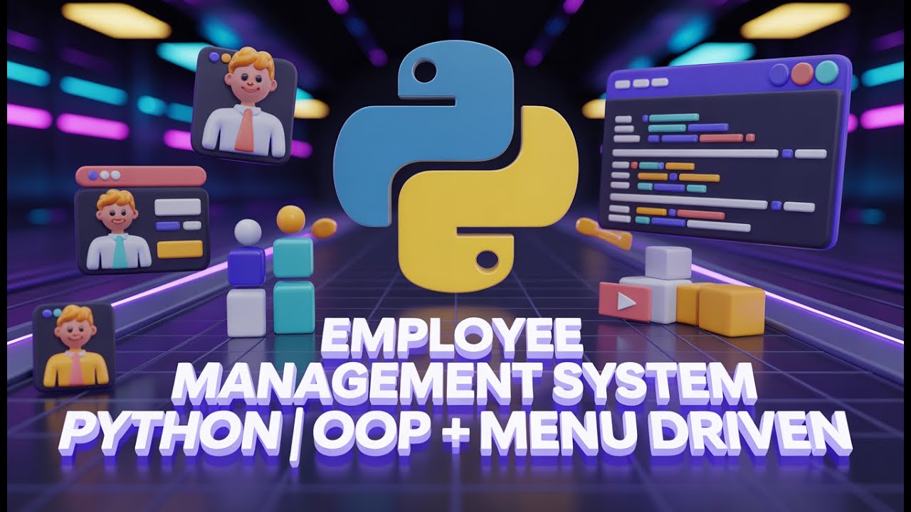 🔹 Employee Management System (Python – OOP + Menu Driven)|| Add update delete search display all.