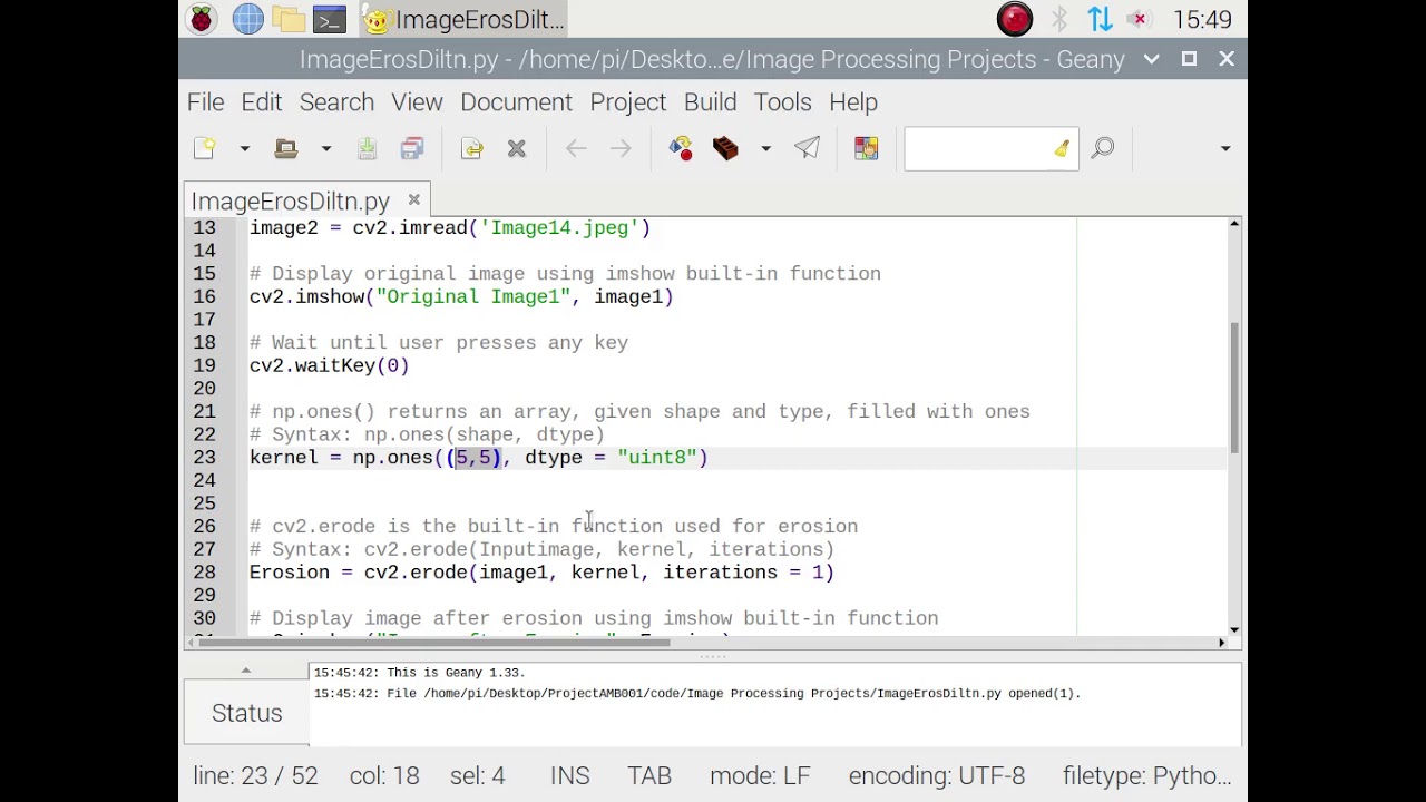 Image processing Using Python 5 Image Erosion and Dilation