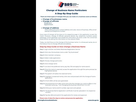 How to Change Company Particulars: Address, location, email, phone number