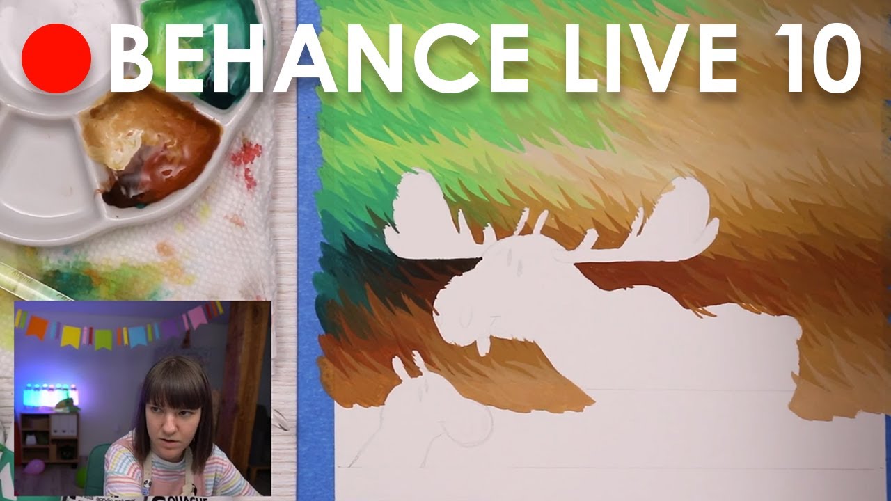 Can We Paint A Grassy Gradient? Let's Try! - LIVE on Behance #10
