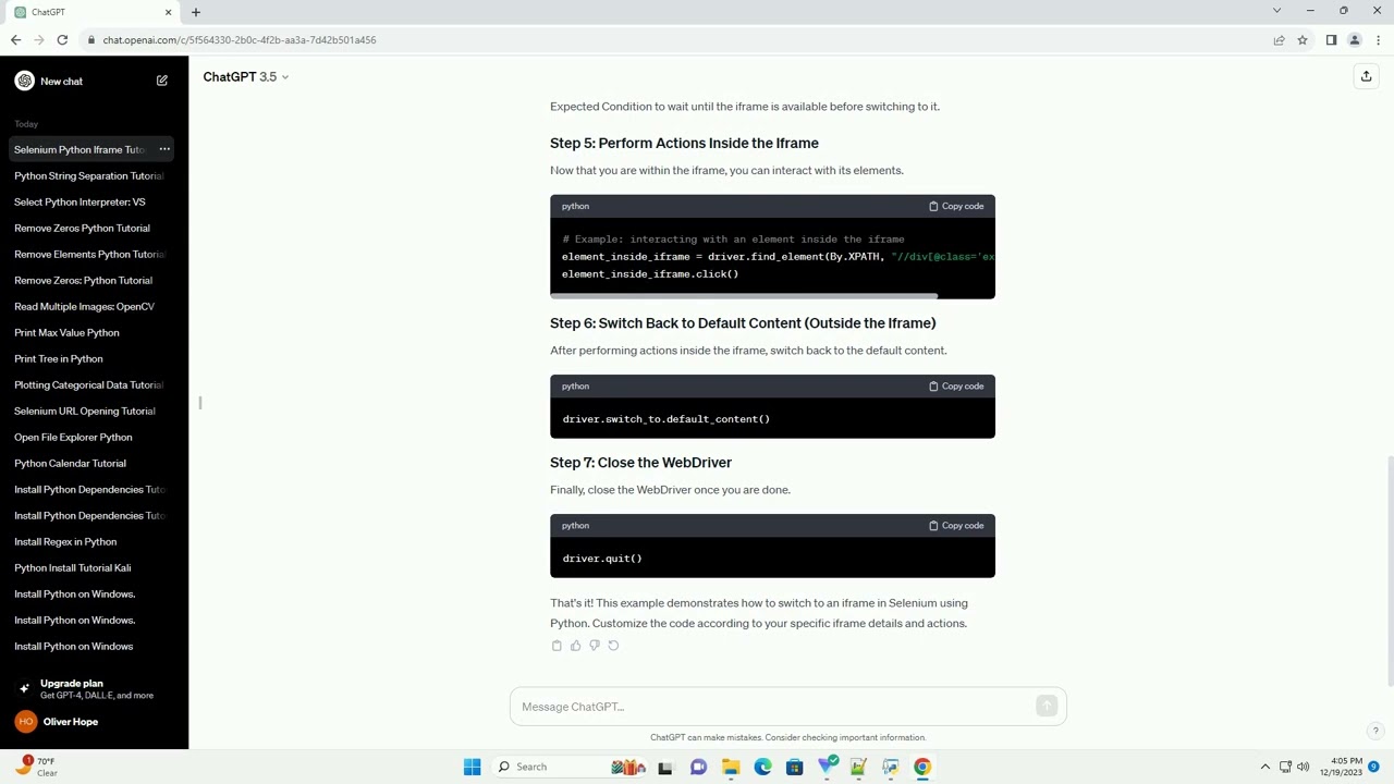 how to switch to iframe in selenium python