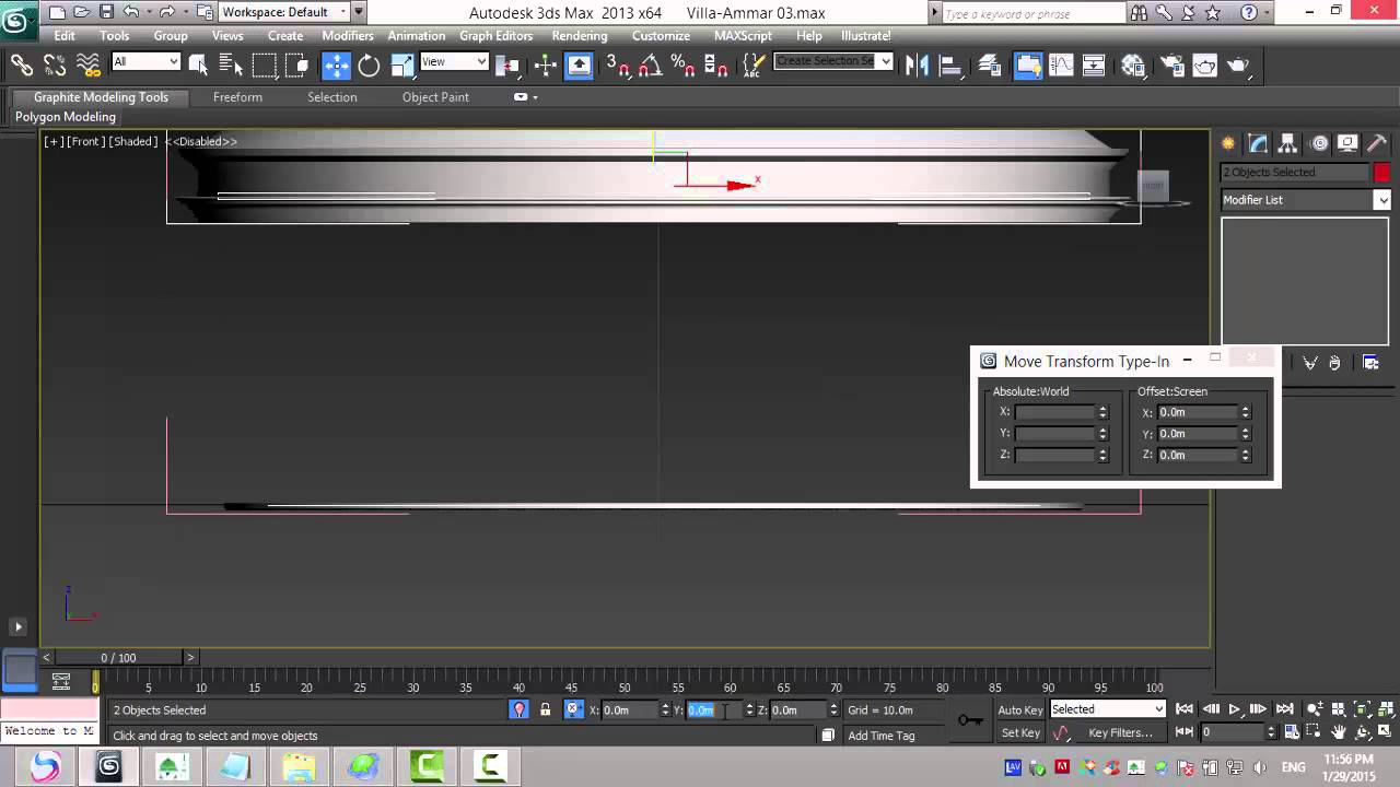 move object  in absolute mode   3Dmax- 4Arch4Learn