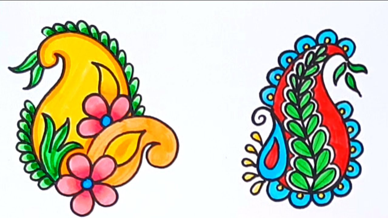 How to draw Paisley Motif Desings
