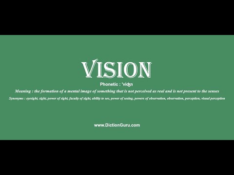 vision: Pronounce vision with Meaning, Phonetic, Synonyms and Sentence Examples