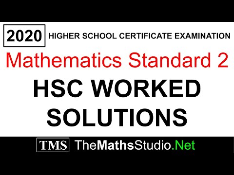 2020 Maths Standard 2 HSC exam paper complete worked solutions (TheMathsStudio.Net)