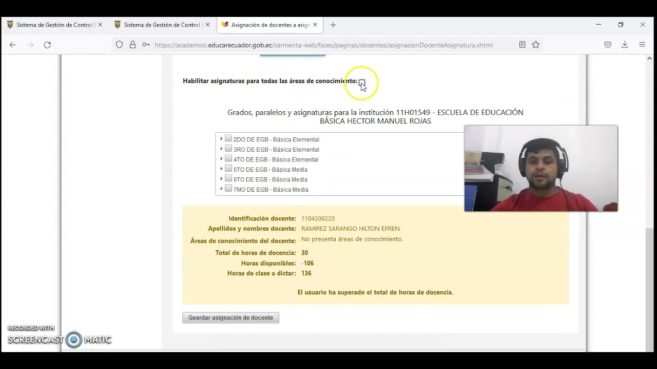 Educativo: Carga Horaria y Carmenta Docentes