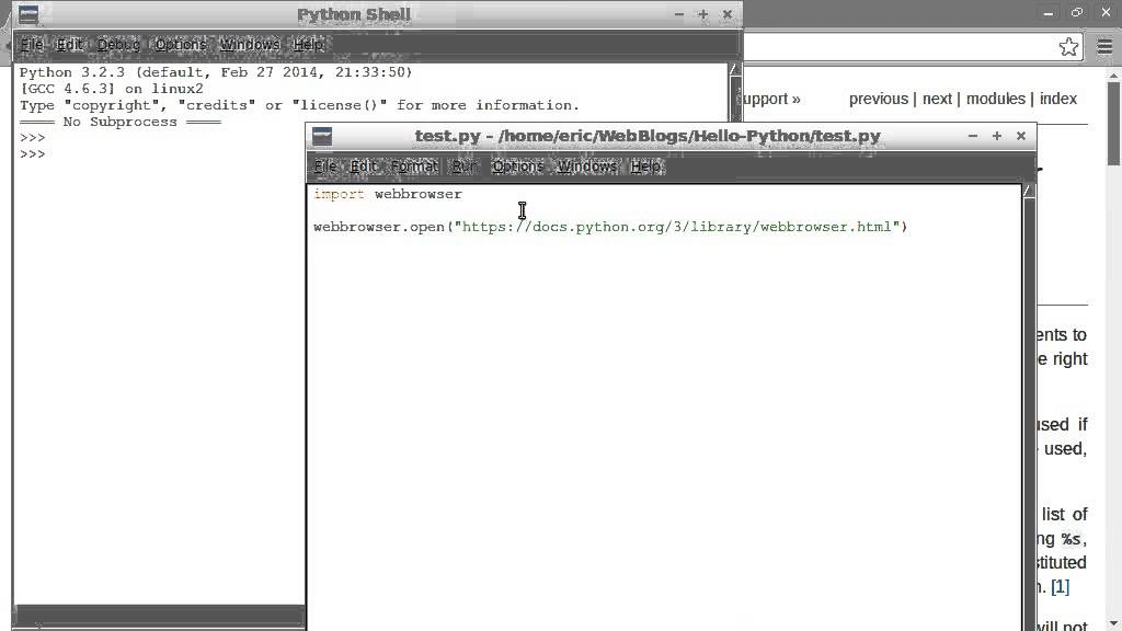 Python example: Open browser with webbrowser