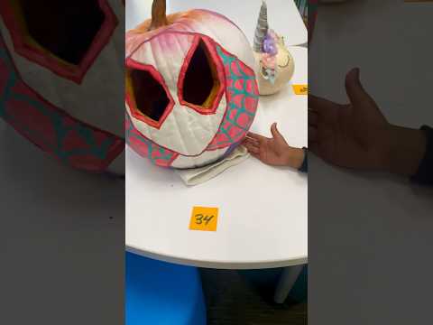 Displaying My Ghost Spider/Spider Gwen Pumpkin Art Project For School. I Dressed As Miles Morales!