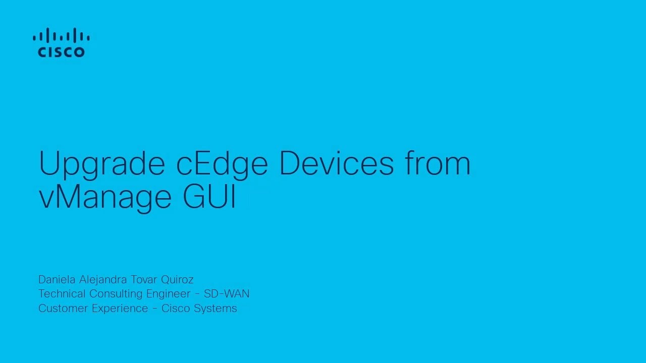 Upgrading cEdge Devices from vManage GUI | SD-WAN Device Management