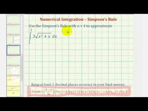 Ex 1: Numerical Integration – Simpson’s Rule | Math Help from ...