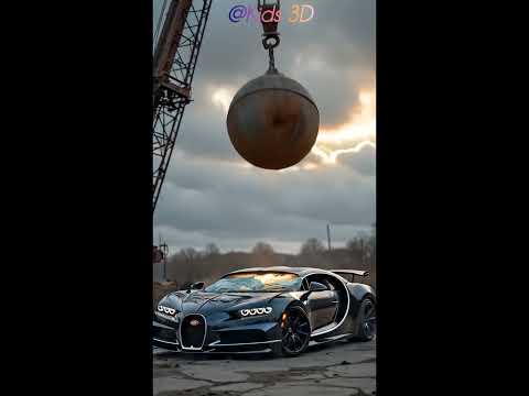 “Seconds from Impact: Bugatti Chiron vs. Wrecking Ball”