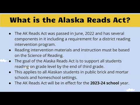 Alaska Reads Act Series - Episode 1: What is the Alaska Reads Act?