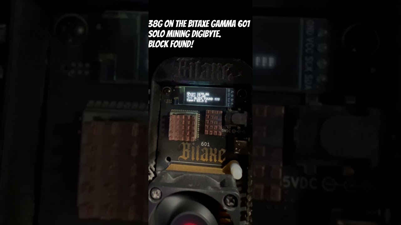 Digibyte block found, solo mining with the Bitaxe gamma 601. #crypto #mining #sha256 #digibyte