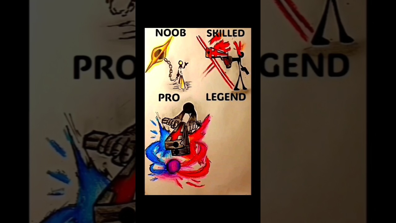 Drawing Stickman in Various Levels😳 #drawing #shorts #anime #goku #db #stickman #penart #art