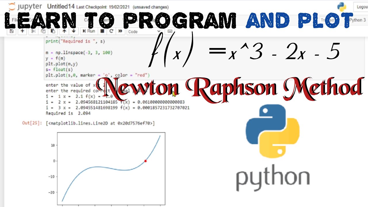 Newton Raphson Method by PYTHON coding | Python Programming for Numerical Methods | #python #bitdurg