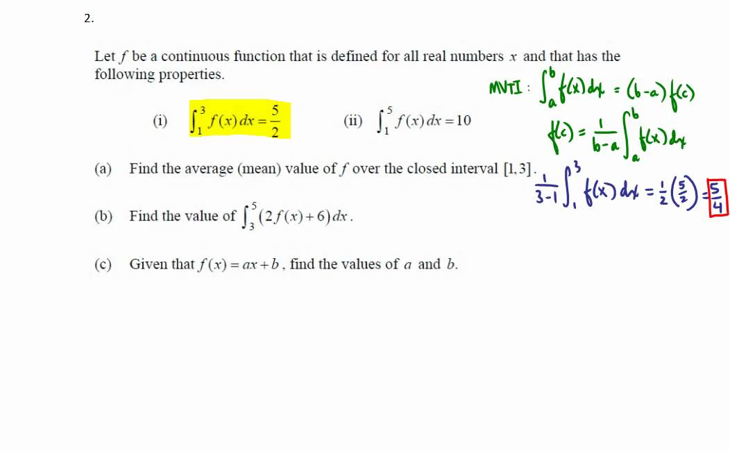 AP Integration FRQ Problem Set 02