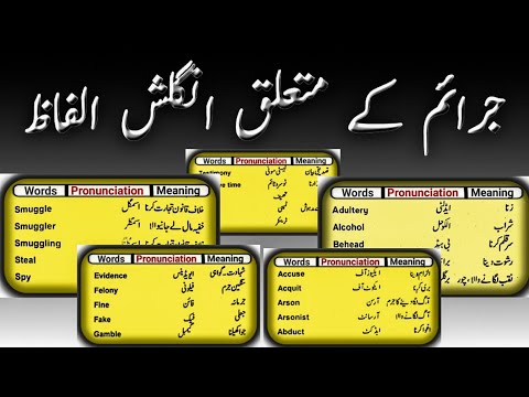 Crime Vocabulary Words With Urdu Meaning and Pronunciation