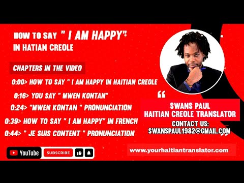 Learn how to say "I am happy" in Haitian Creole #haitiancreoletranslator #learnhaitiancreole