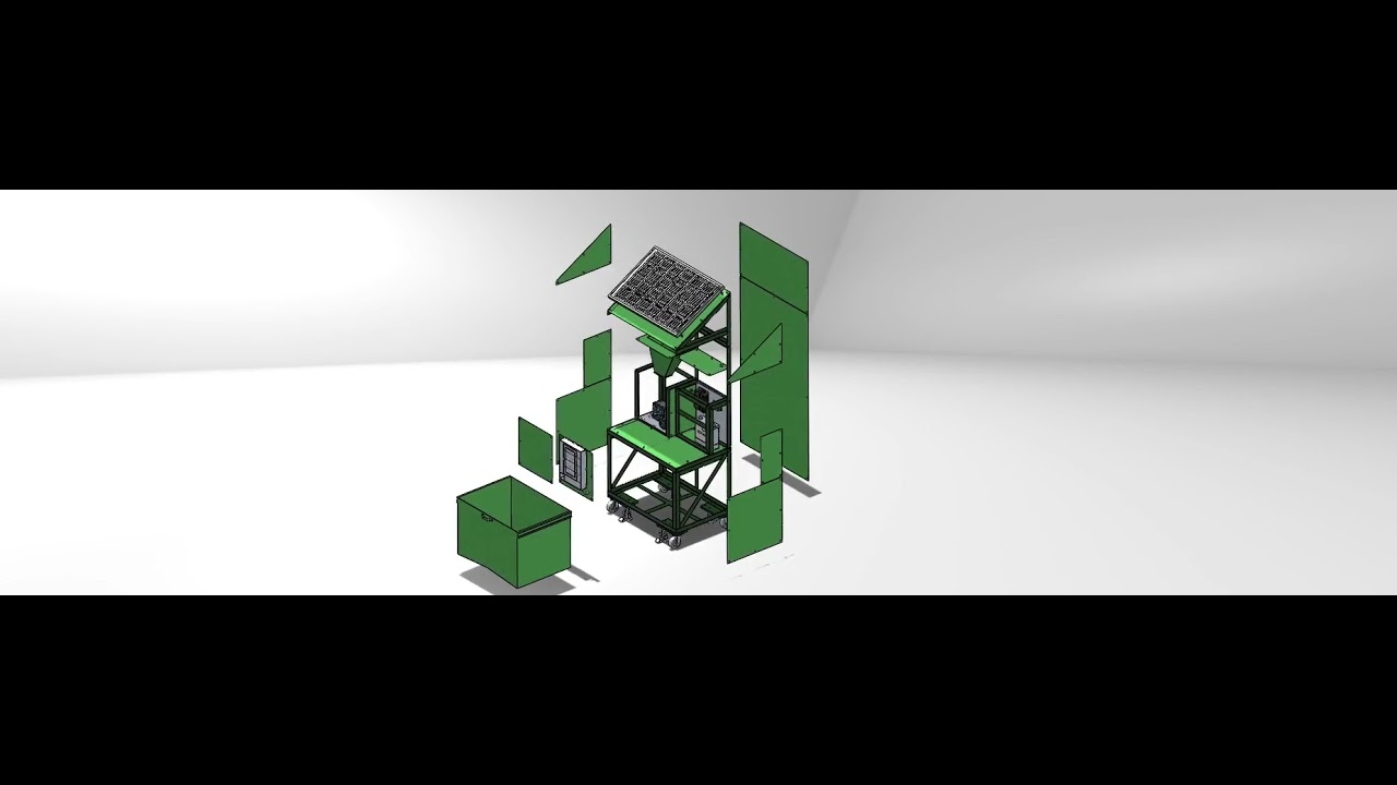 Green Vending Machine SolidWorks Modeling (Exploded View)