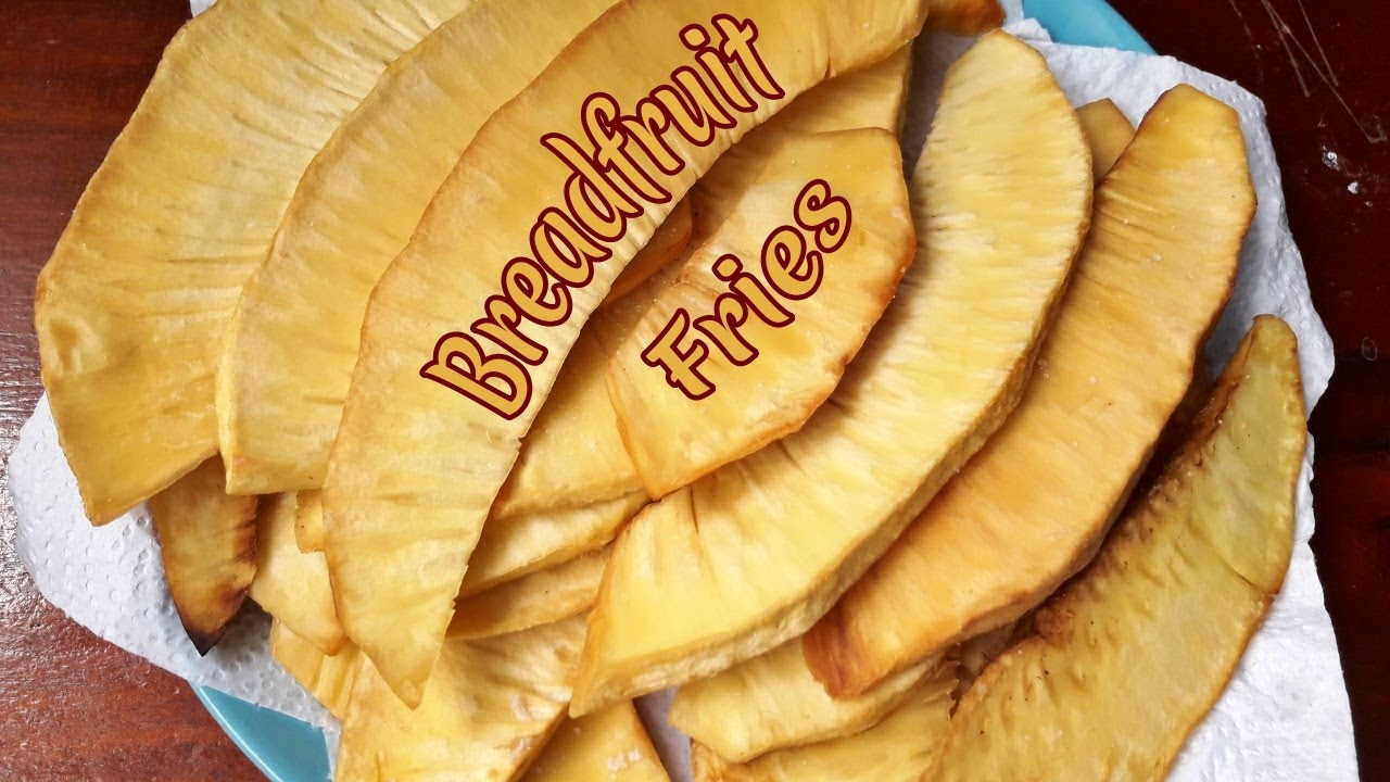 Fried Breadfruit for breakfast | How to make Breadfruit chips from steamed breadfruit.