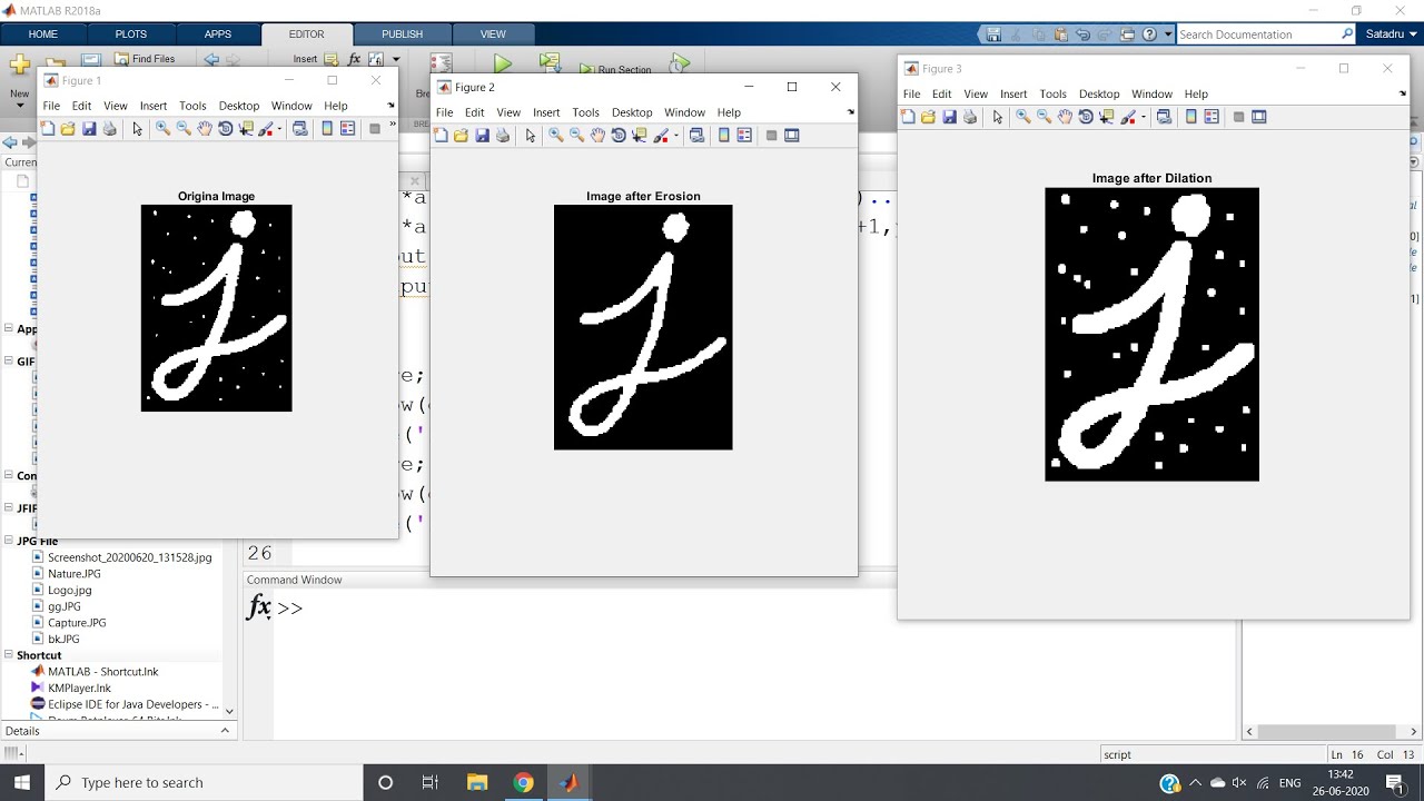 Perform erosion and dilation without using builtin functions like imdilate or imerode | MATLAB