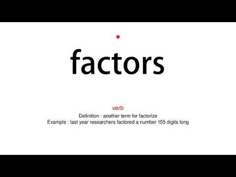 How to pronounce factors - Vocab Today