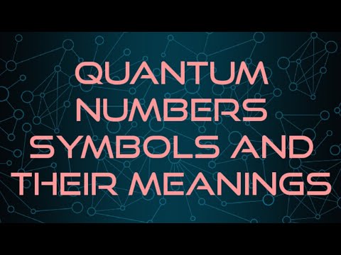 QUANTUM NUMBERS SYMBOLS AND THEIR MEANINGS