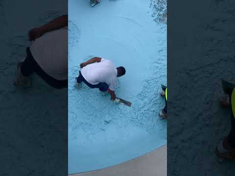 Pool plaster looking smooth ๐ #construction #landscape #viral #satisfying