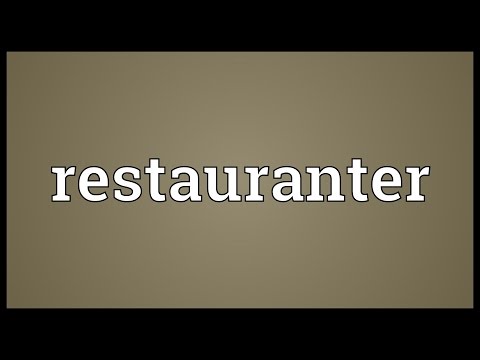 Restauranter Meaning