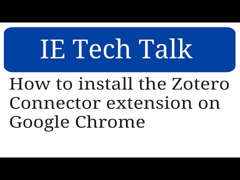 How to install the Zotero Connector extension on Google Chrome