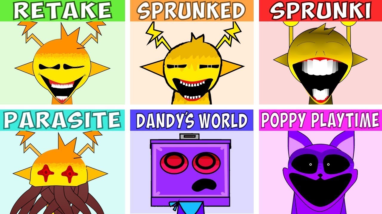 Incredibox Sprunki ALL RETAKE | OG VS Sprunked VS Sprunki VS Parasite VS Dandy's World VS Playtime