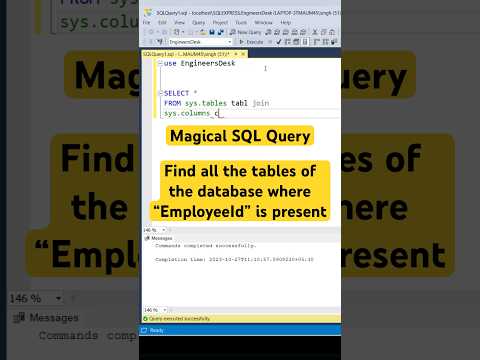 How to find all the database tables having column name EmployeeId #shorts #coding #sql #sqlqueries