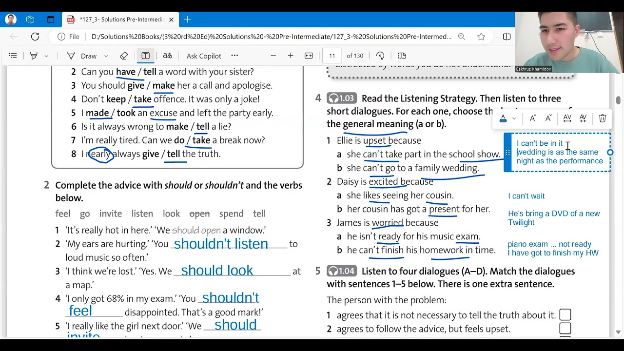 Unit 1C   Pre intermediate Workbook