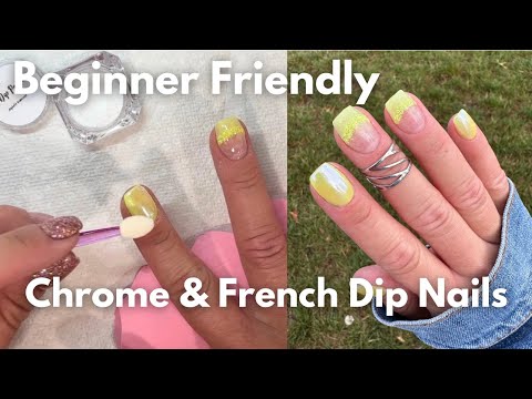 HOW TO CHROME & FRENCH DIP POWDER NAILS / Perfect for Beginners at Home