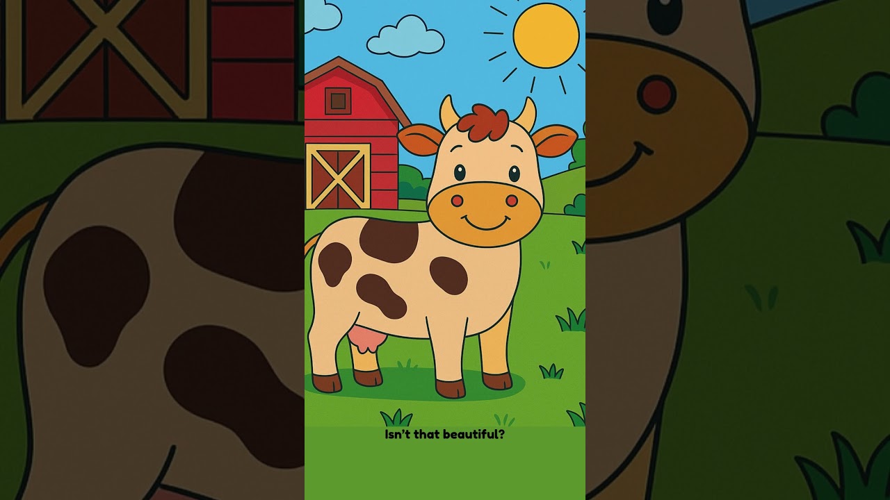 Happy Cow Coloring Page | Farm Friends Printable #colorcuddletv #coloringforkids #relaxanddraw