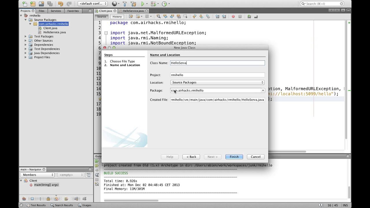 Hello Remote Method Invocation (RMI)